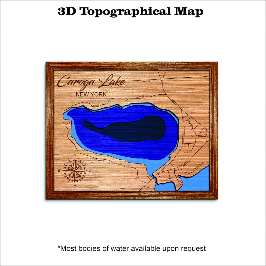 Caroga Lake in New York 3D Topographical Map - Etsy