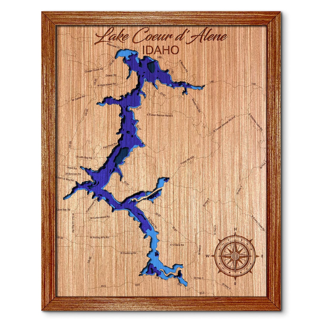 Lake Coeur D'alene, Idaho Depth Map - Any Lake, Pond, or Reservoir ...
