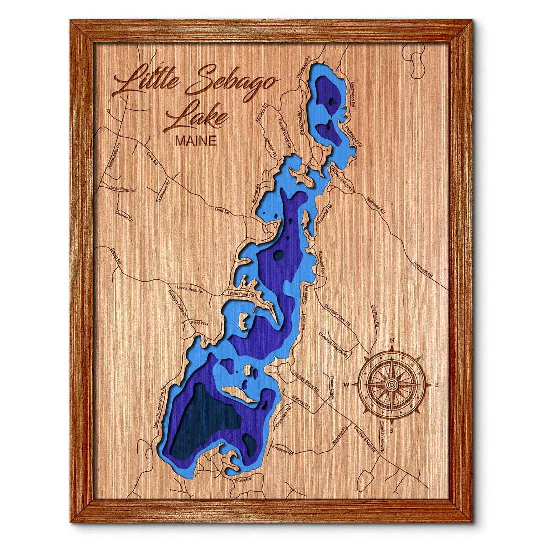 Little Sebago Lake, Maine Depth Map - Any Lake, Pond, or Reservoir ...