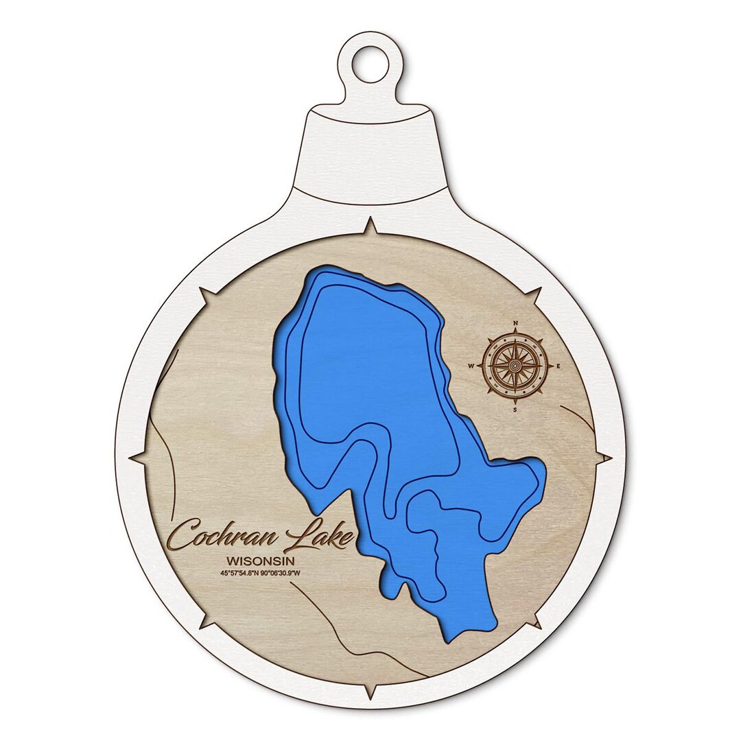 Cochran Lake WI Wooden Lake 3D Layered Ornament, Handmade in the USA ...
