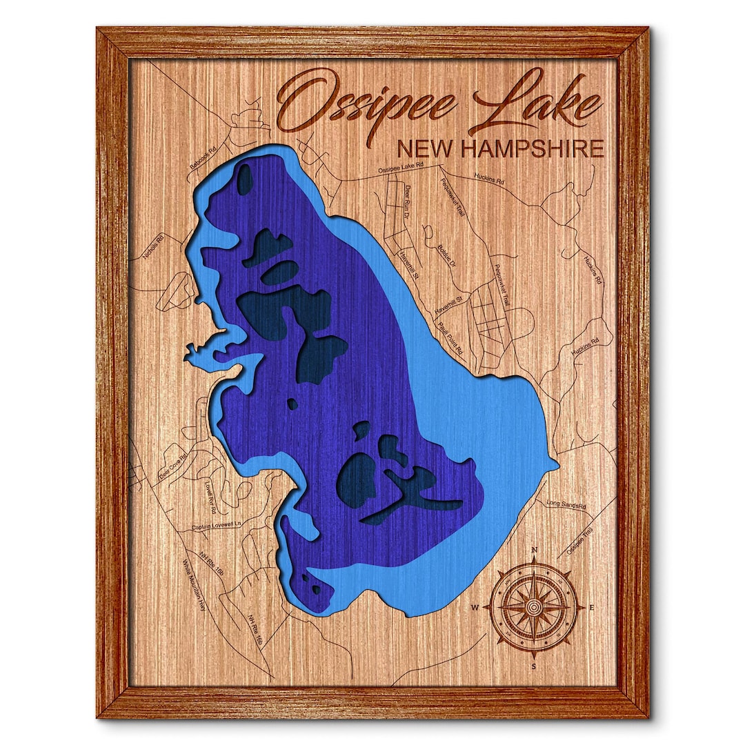 Ossipee Lake, New Hampshire Depth Map - Any Lake, Pond, or Reservoir ...