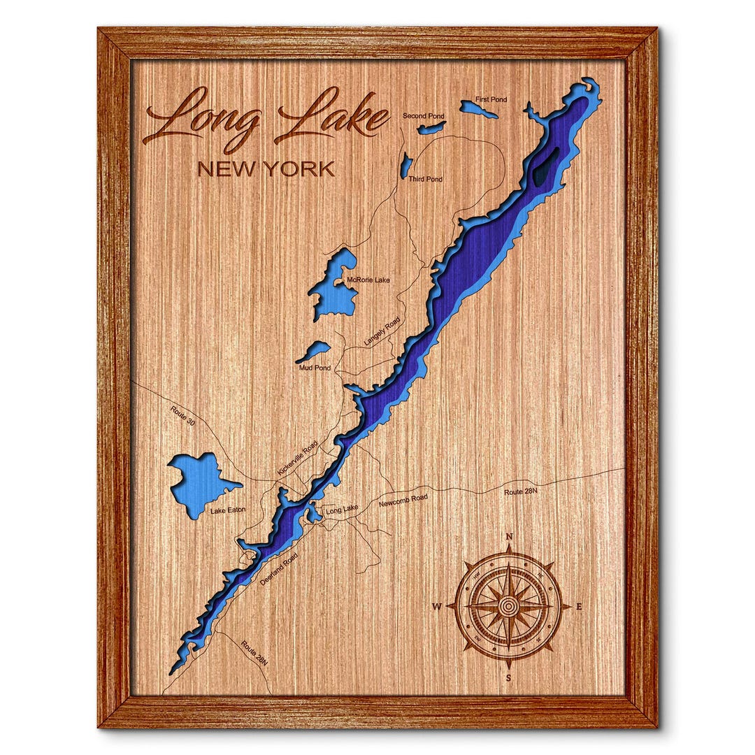 Long Lake, New York Depth Map - Any Lake, Pond, or Reservoir, Home ...