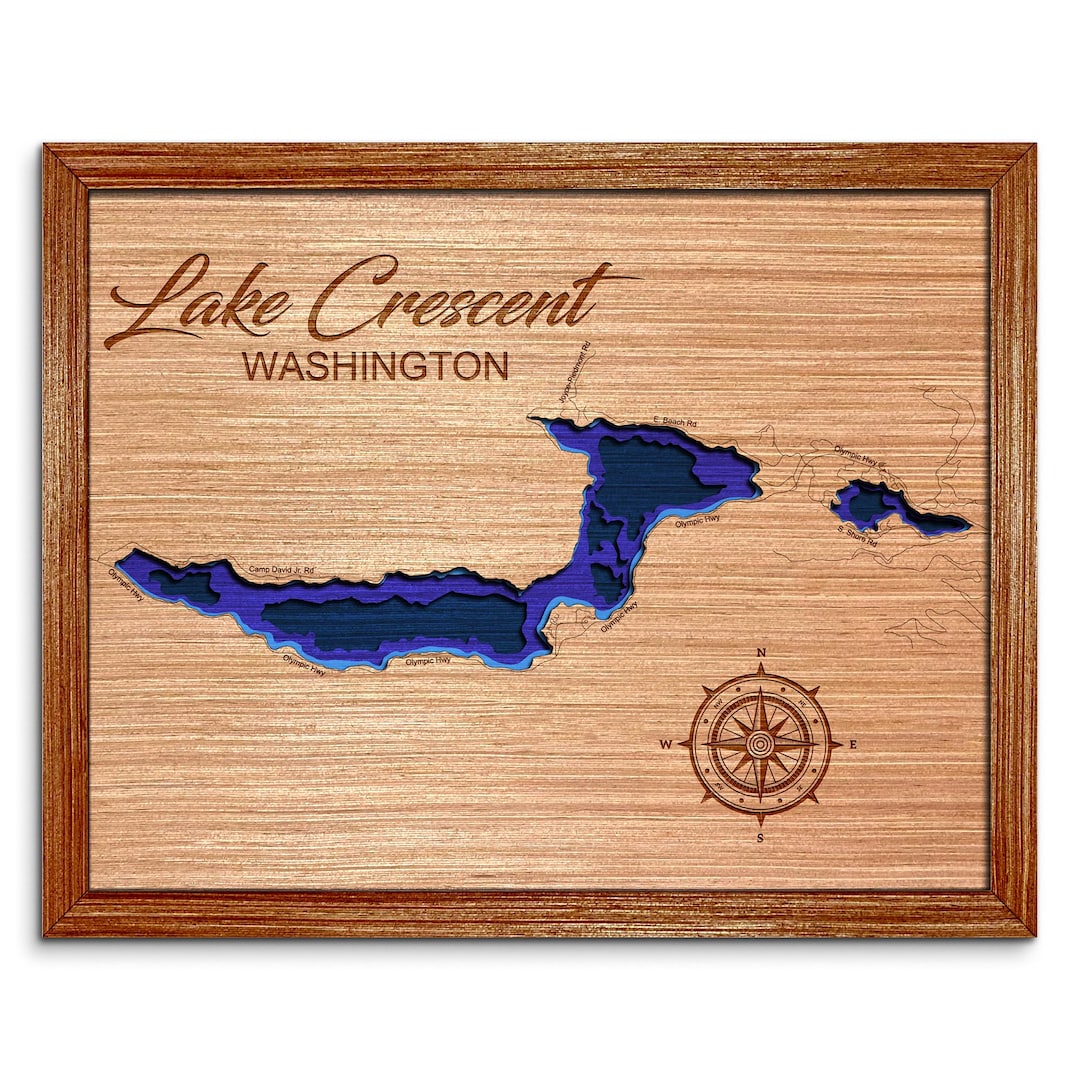 Lake Crescent, Washington Depth Map - Any Lake, Pond, or Reservoir ...