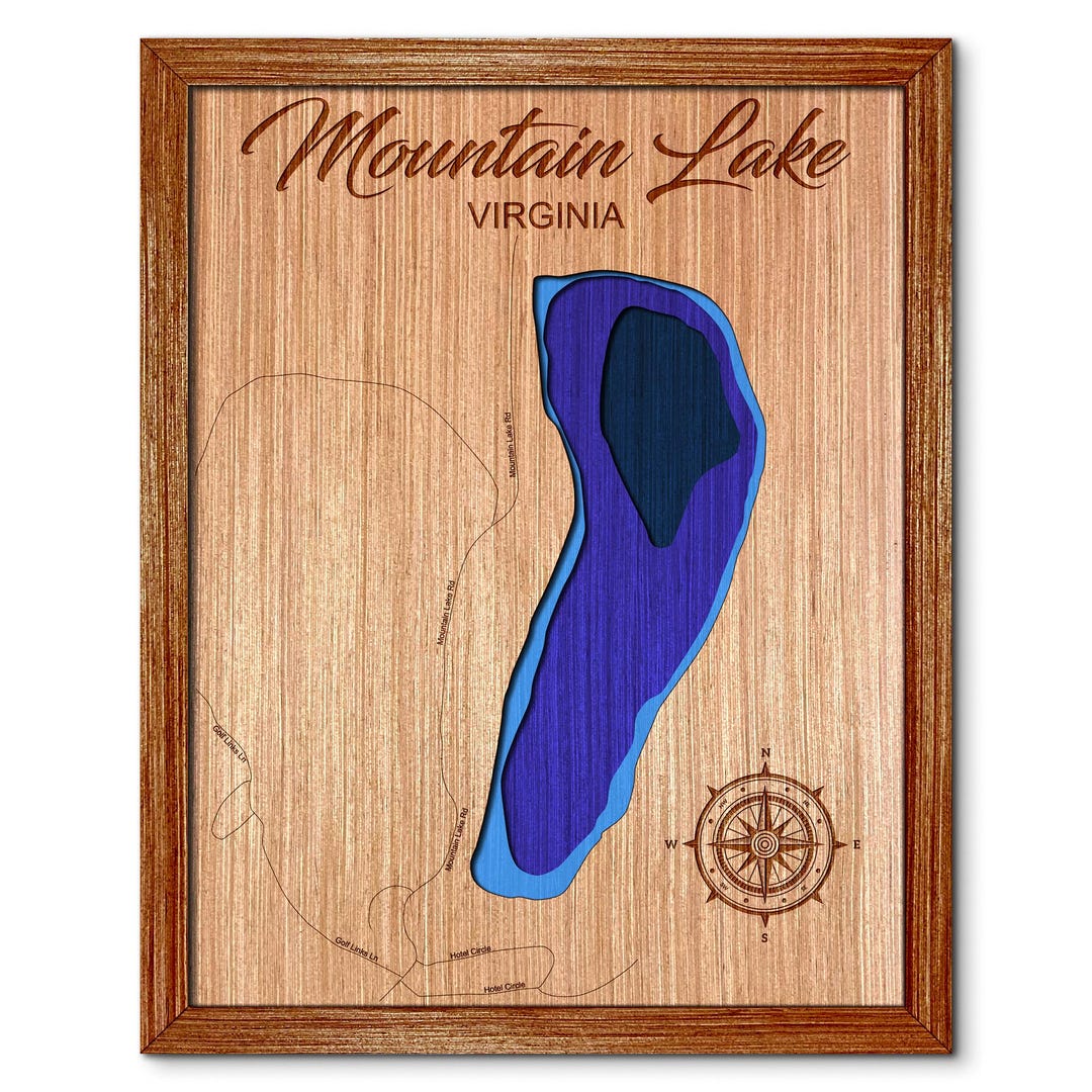 Mountain Lake, Virginia Depth Map - Any Lake, Pond, or Reservoir, Home ...
