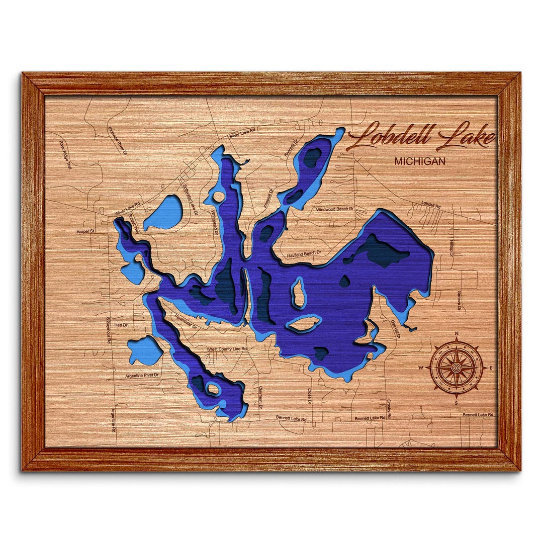 Lobdell Lake, Michigan Depth Map - Any Lake, Pond, or Reservoir, Home ...