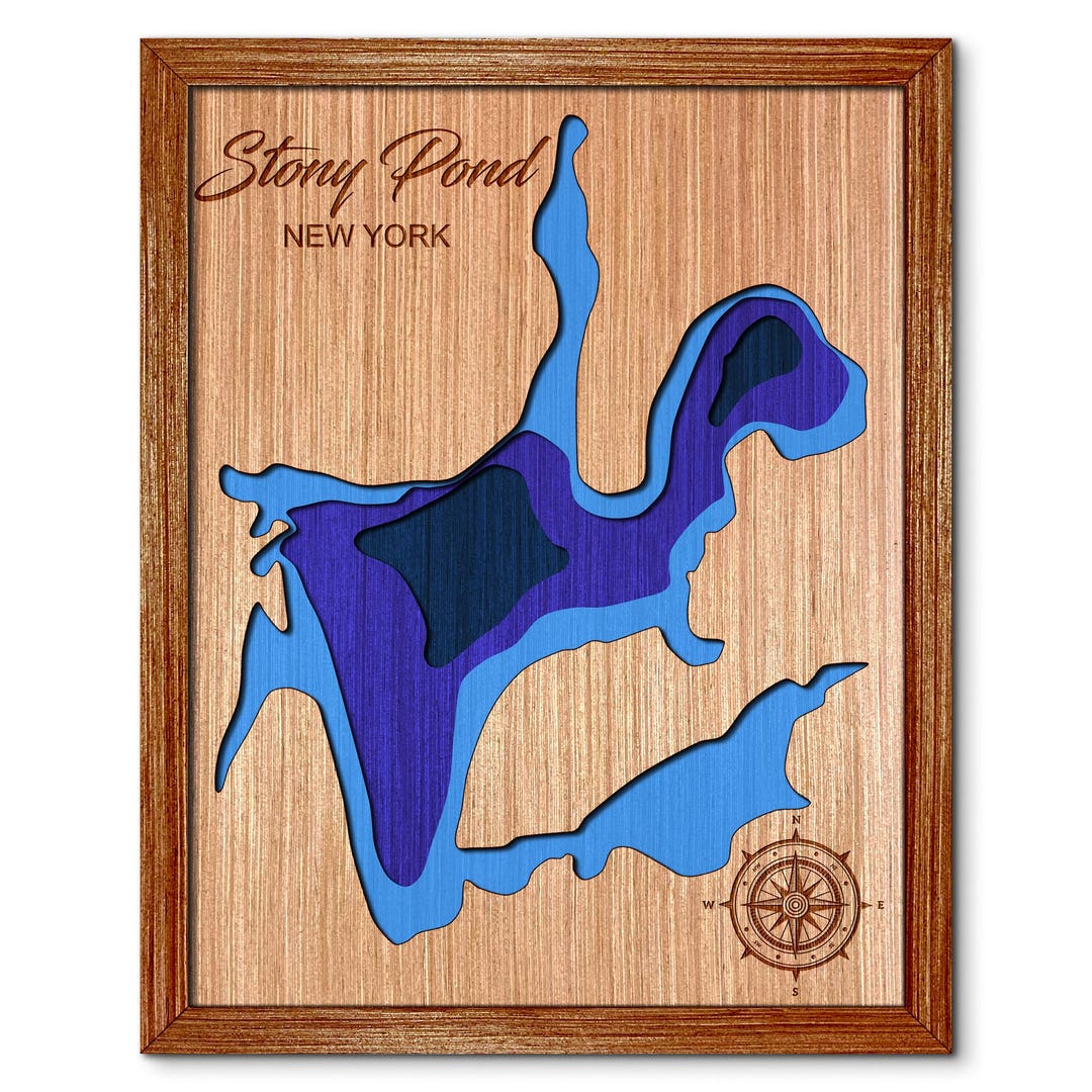 Stony Pond in Minerva, New York Depth Map - Any Lake, Pond, or ...