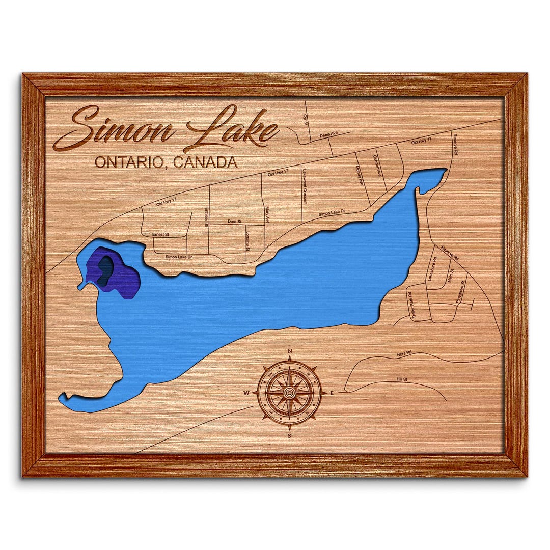Simon Lake, Ontario Canada Depth Map - Any Lake, Pond, or Reservoir ...