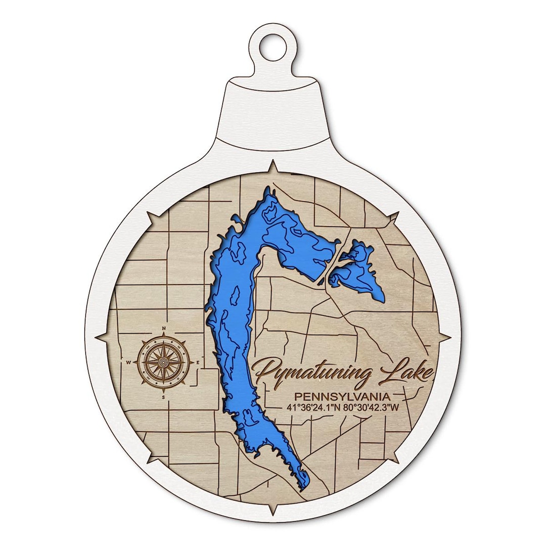 Pymatuning Lake PA Wooden Lake 3D Layered Ornament, Handmade in the USA ...