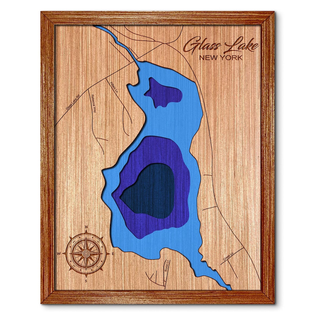 Glass Lake, New York Depth Map - Any Lake, Pond, or Reservoir, Home ...