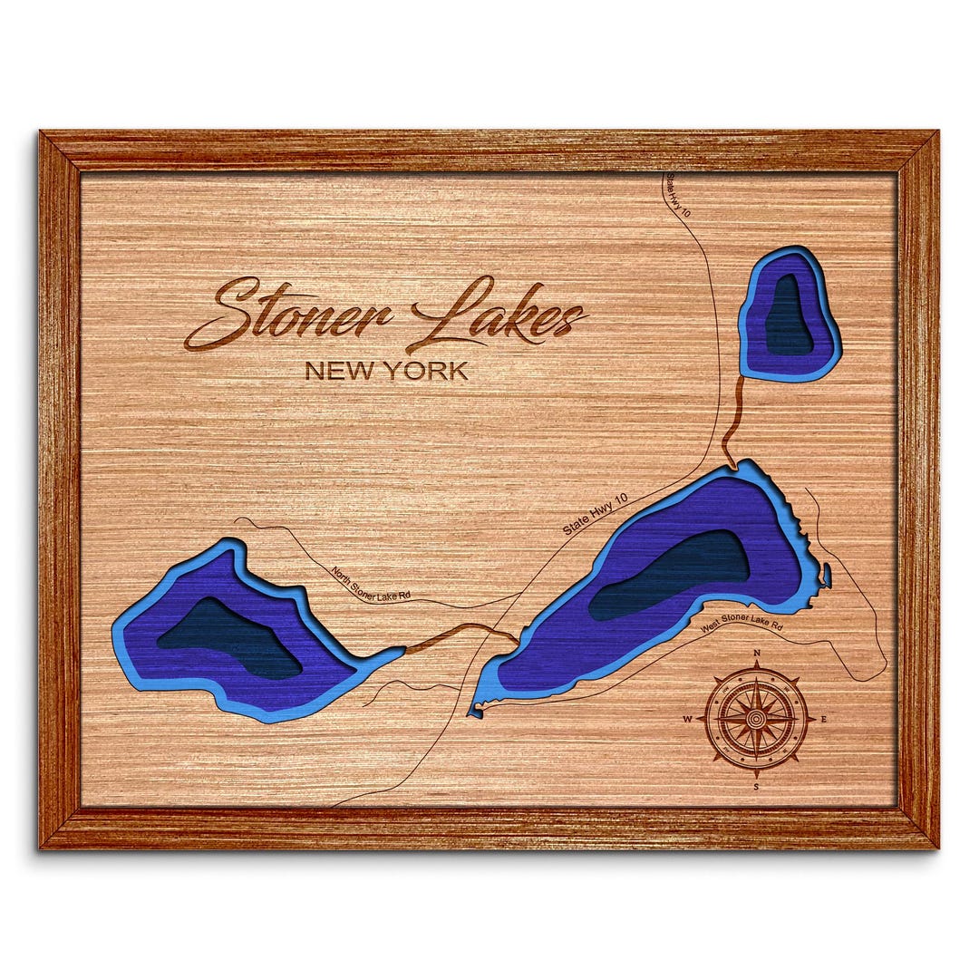 Stoner Lake, New York Depth Map - Any Lake, Pond, or Reservoir - Unique ...