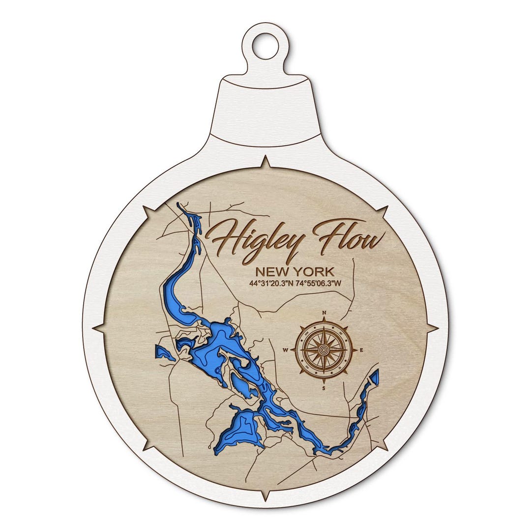 Higley Flow State Park NY Wooden Lake 3D Layered Ornament, Handmade in ...