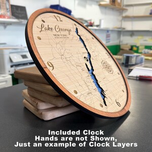 Cochran Lake, Wisconsin 14in Layered Map Clock - Any Lake, Pond, or ...