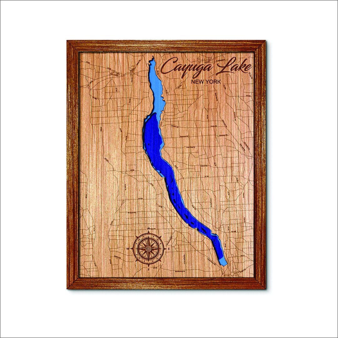 Cayuga Lake, New York Depth Map - Any Lake, Pond, or Reservoir, Home ...