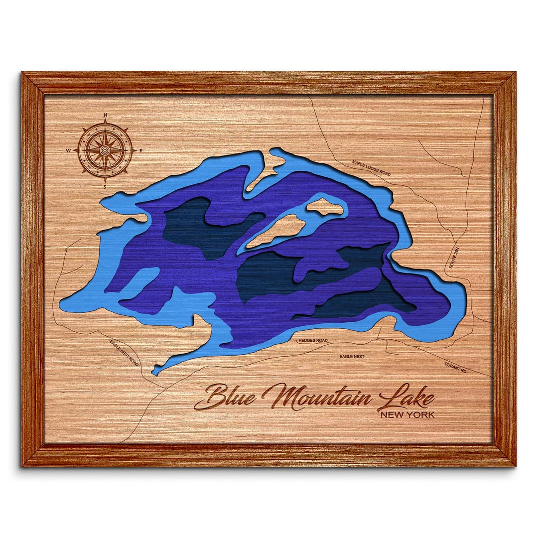 Blue Mountain Lake, New York Depth Map - Any Lake, Pond, or Reservoir ...