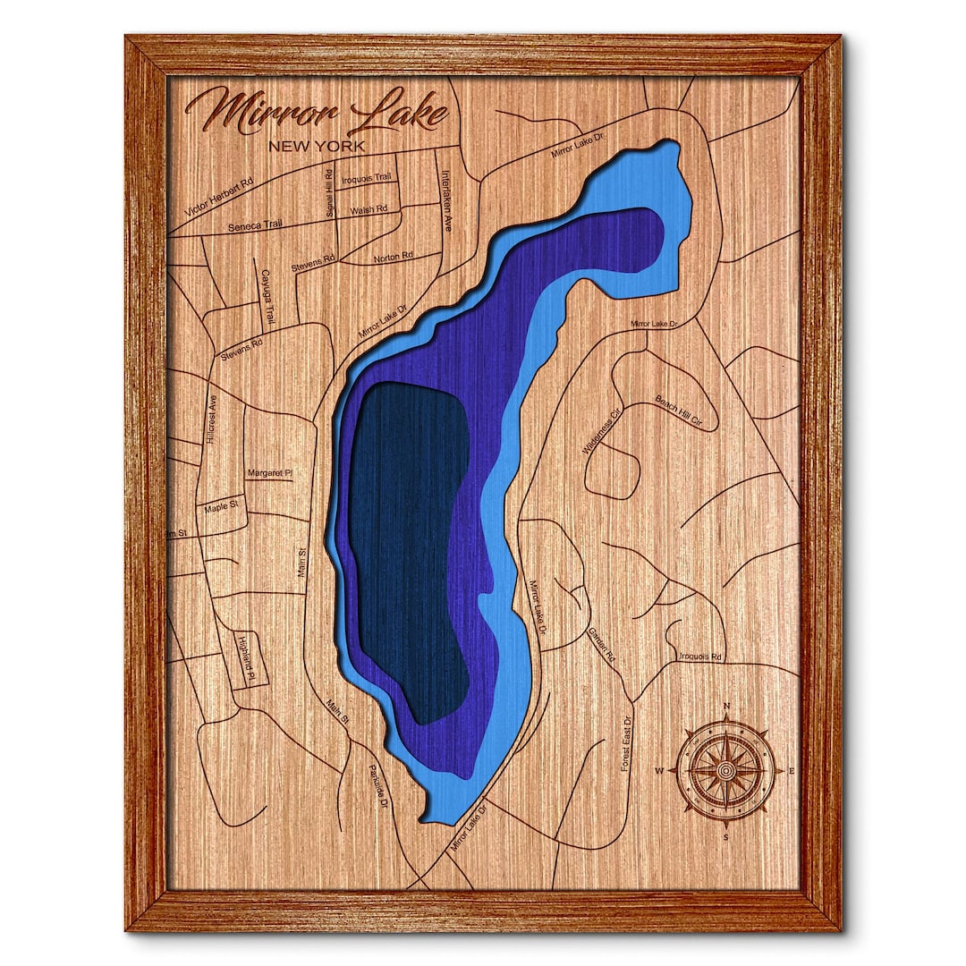 Mirror Lake, New York Depth Map - Any Lake, Pond, or Reservoir, Home ...