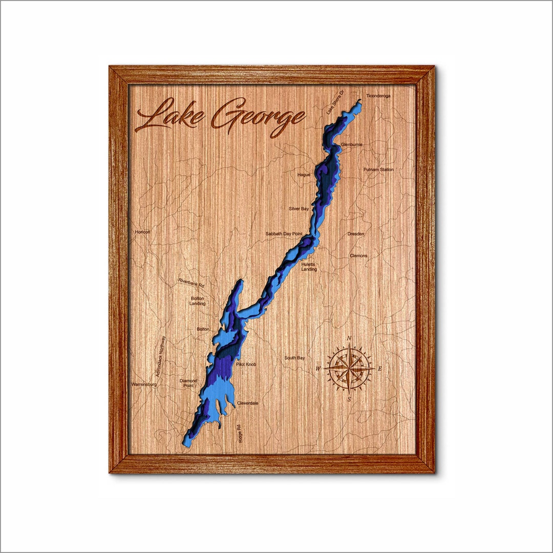 Lake George in New York 3D Topographical Map, Lake Map, Custom Map ...