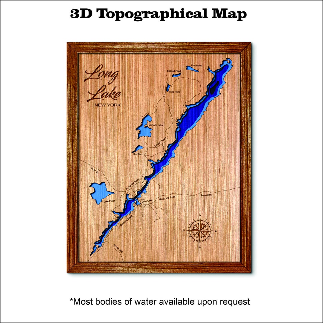 Long Lake in New York 3D Topographical Map - Etsy