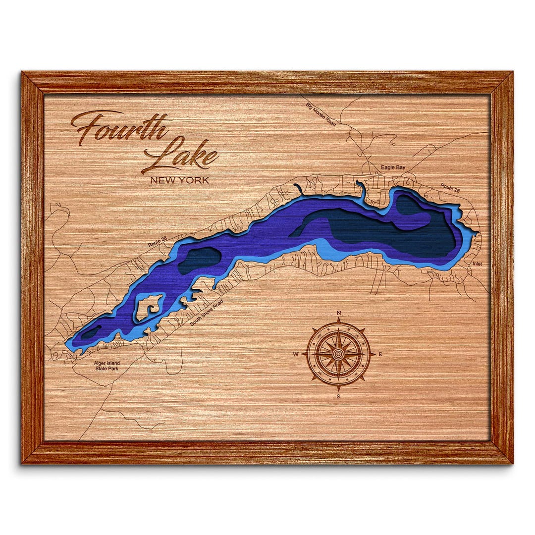 Fourth Lake, Fulton Chain of Lakes New York Depth Map - Any Lake, Pond ...