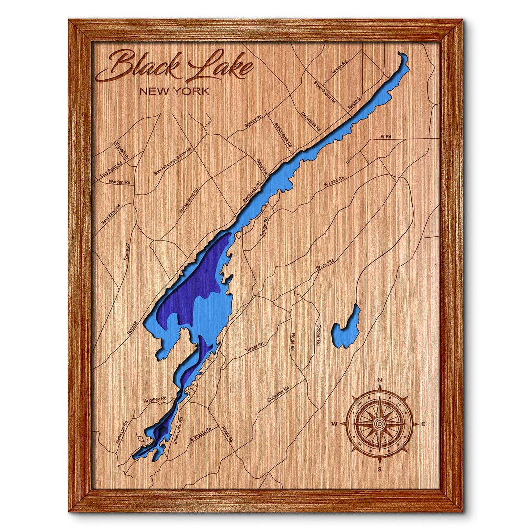 Black Lake, New York Depth Map - Any Lake, Pond, or Reservoir, Home ...