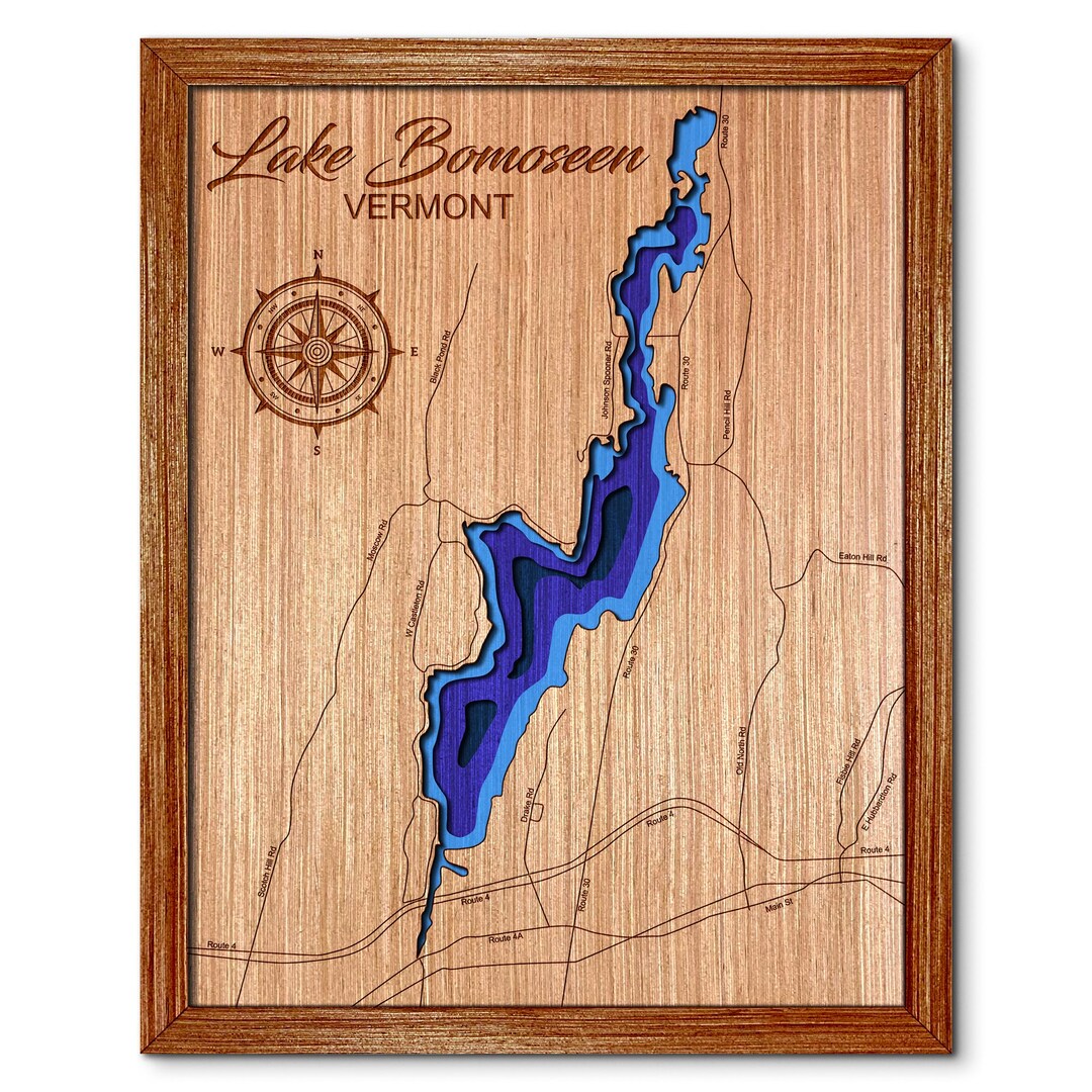 Lake Bomoseen, Vermont Depth Map - Any Lake, Pond, or Reservoir, Home ...