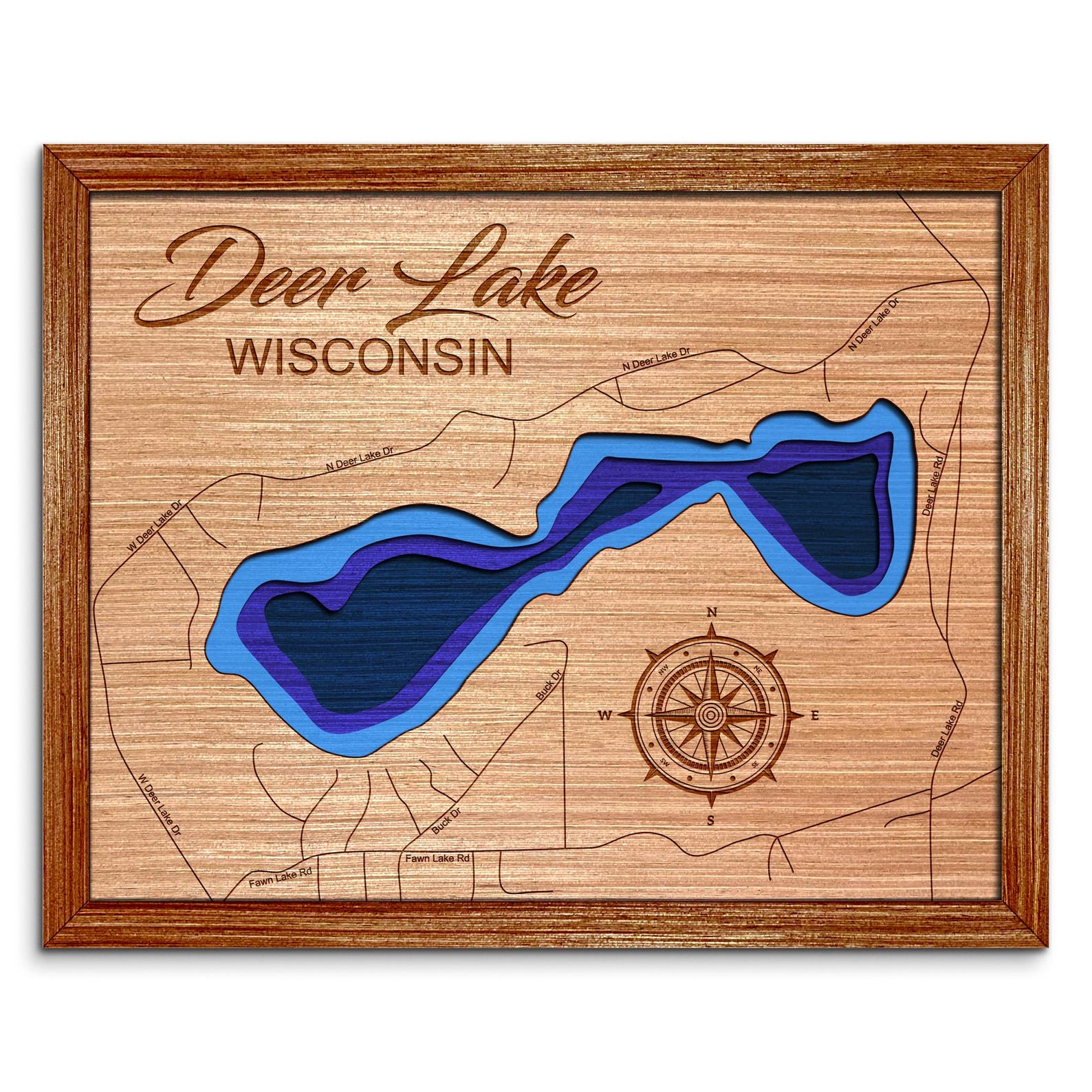 Deer Lake(burnett County), Wisconsin Depth Map - Any Lake, Pond, or ...