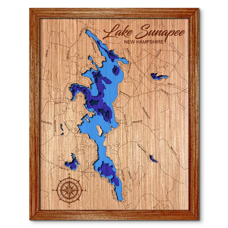 Lake Sunapee, New Hampshire Depth Map - Any Lake, Pond, or Reservoir ...