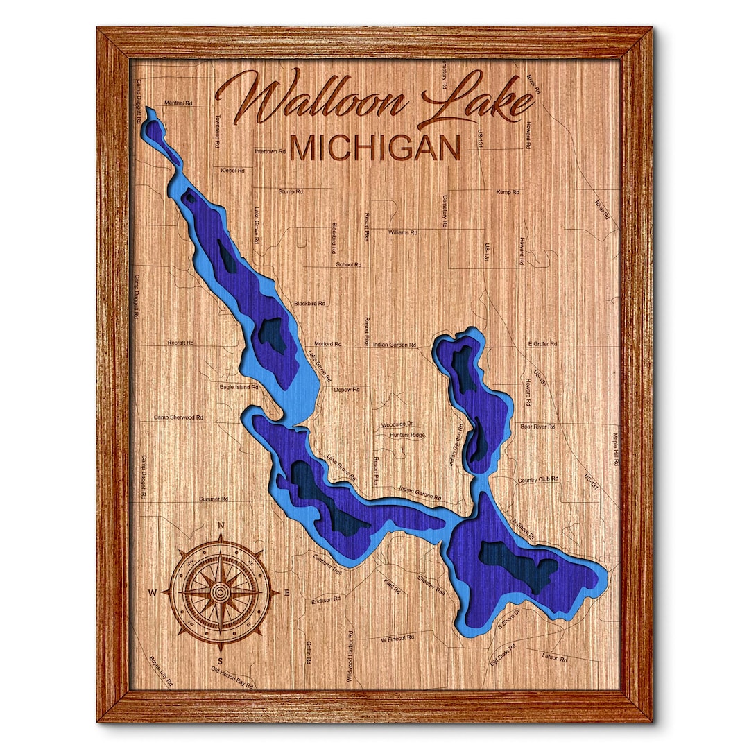Walloon Lake, Michigan Depth Map - Any Lake, Pond, or Reservoir, Home ...