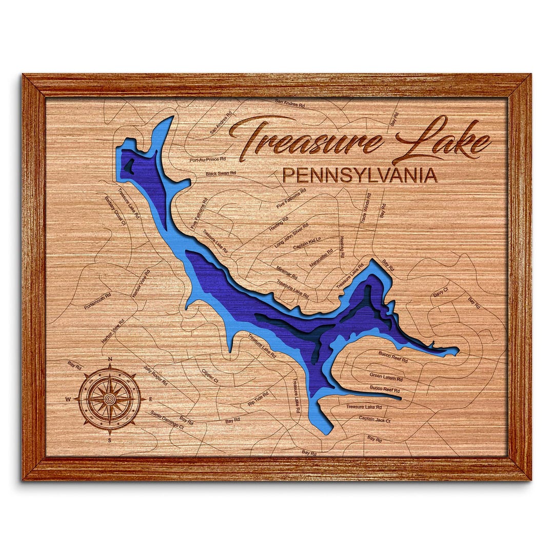 Treasure Lake, Pennsylvania Depth Map - Any Lake, Pond, or Reservoir ...