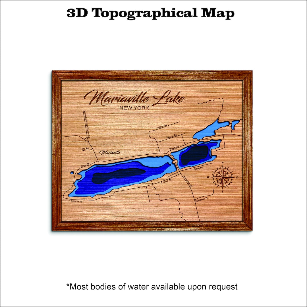 Mariaville in New York 3D Topographical Map - Etsy
