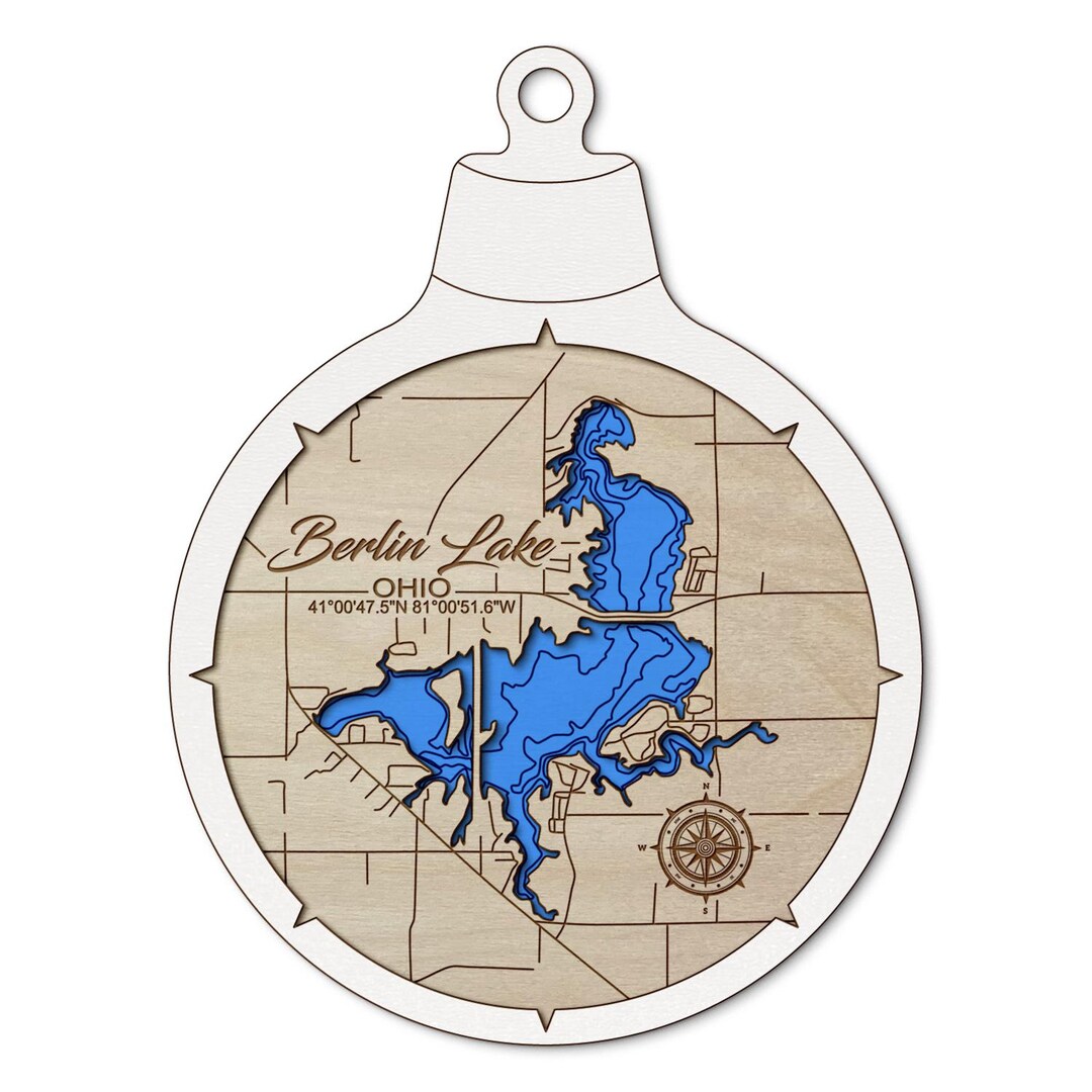 Berlin Lake OH Wooden Lake 3D Layered Ornament, Handmade in the USA ...