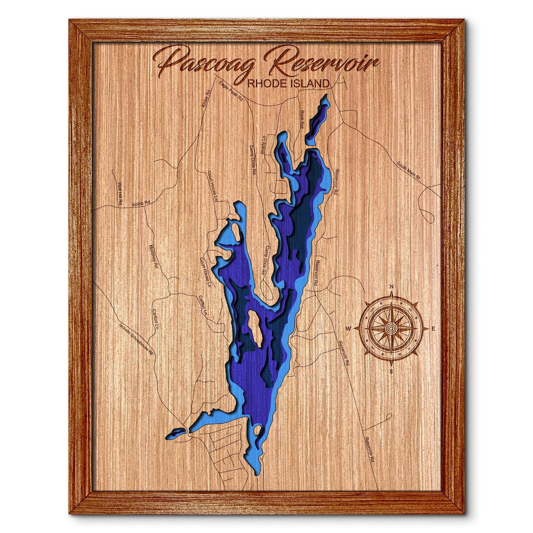 Pascoag Reservoir, Rhode Island Depth Map - Any Lake, Pond, or ...