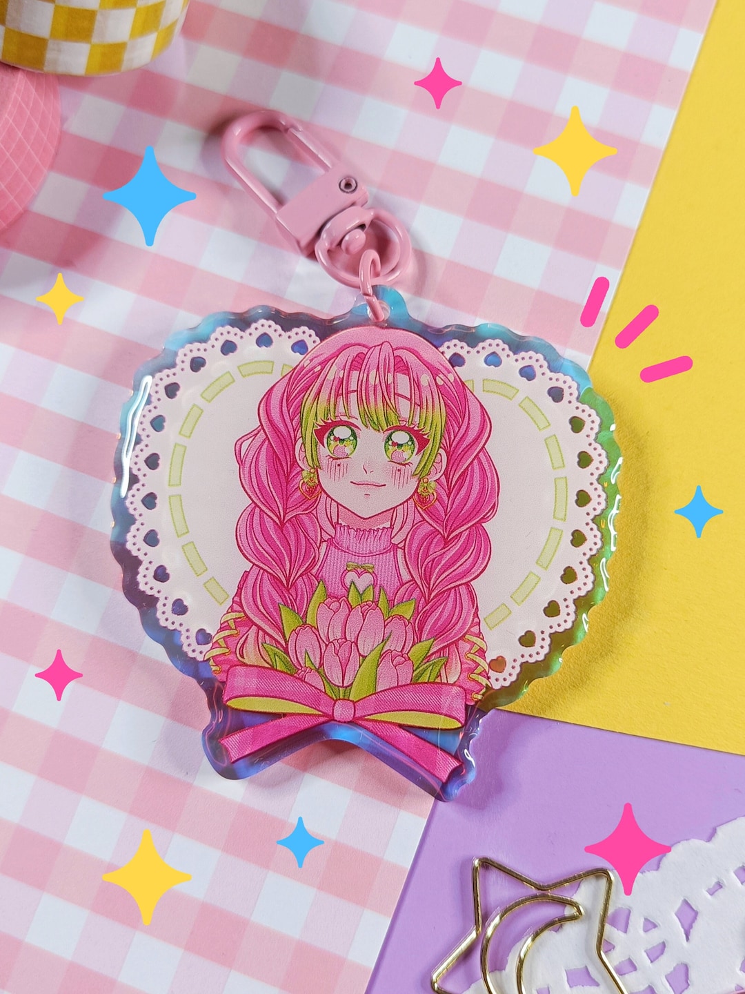 Mitsuri Acrylic Keychain Kny - Etsy