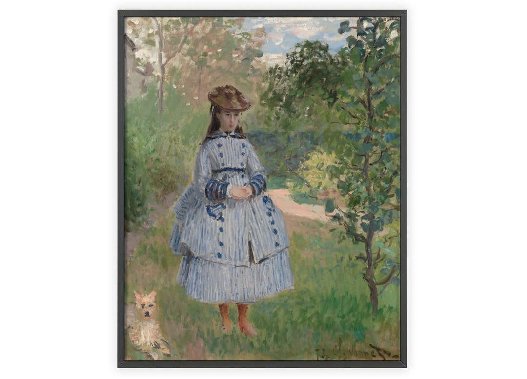 Claude Monet - "girl With Dog" 1873 | Unframed Fine Art Print - Etsy