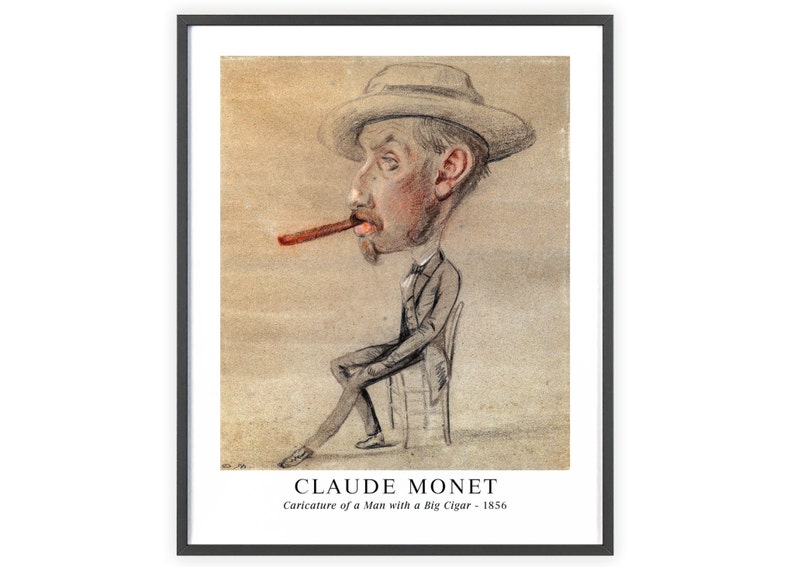 Claude Monet caricature of a Man With a Big - Etsy