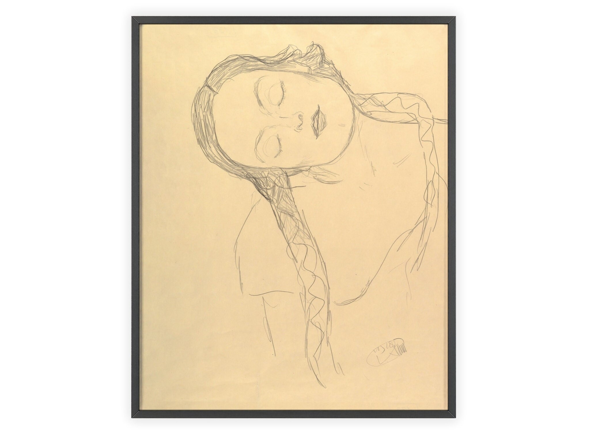 Gustav Klimt - "half-figure of a Young Woman" 1918 | Borderless, Full ...