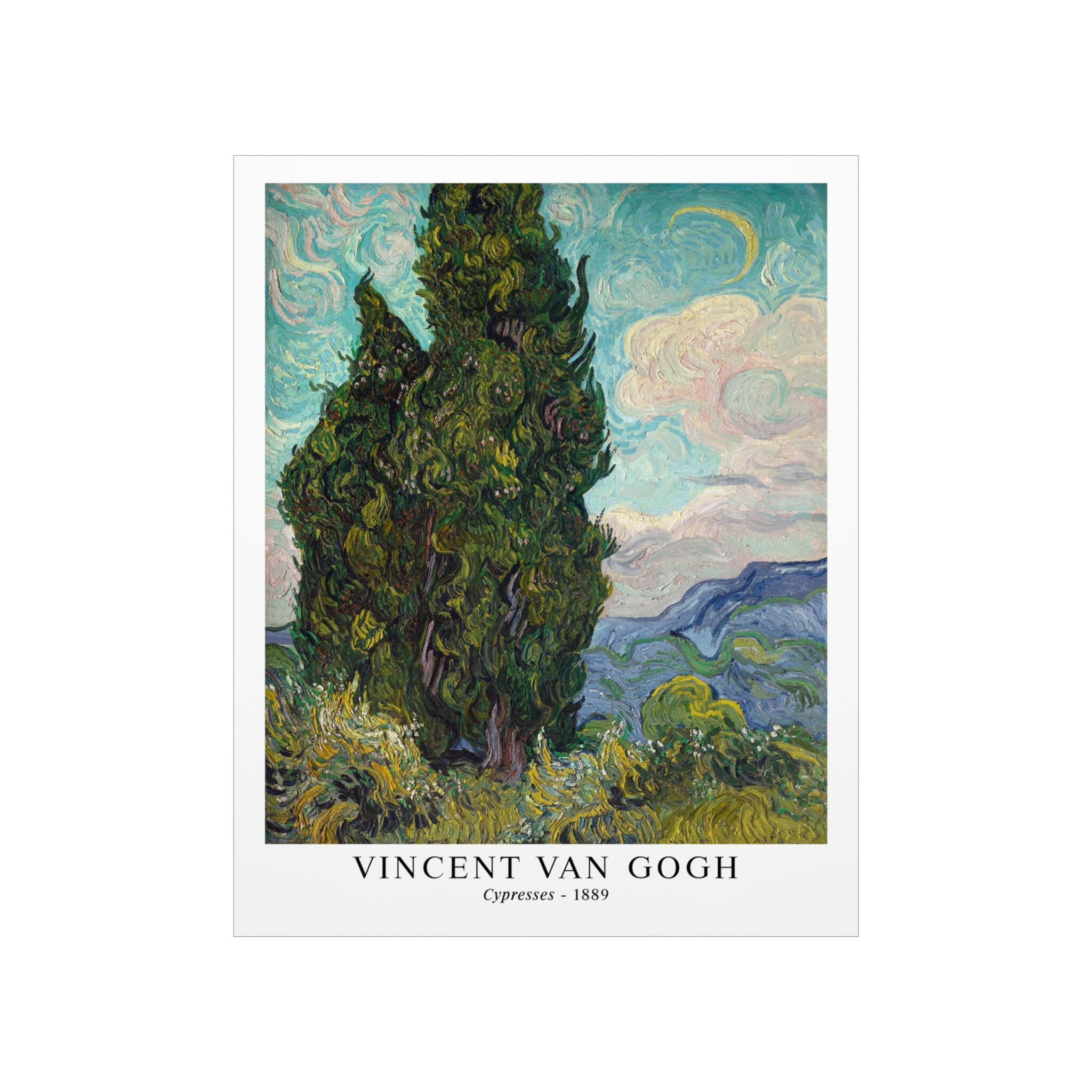 Vincent Van Gogh cypresses 1889 Unframed Fine Art Print - Etsy
