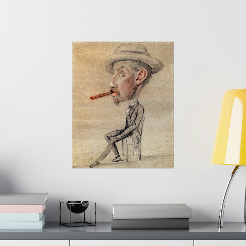 Claude Monet - "caricature of a Man With a Big Cigar" 1856 | Unframed ...