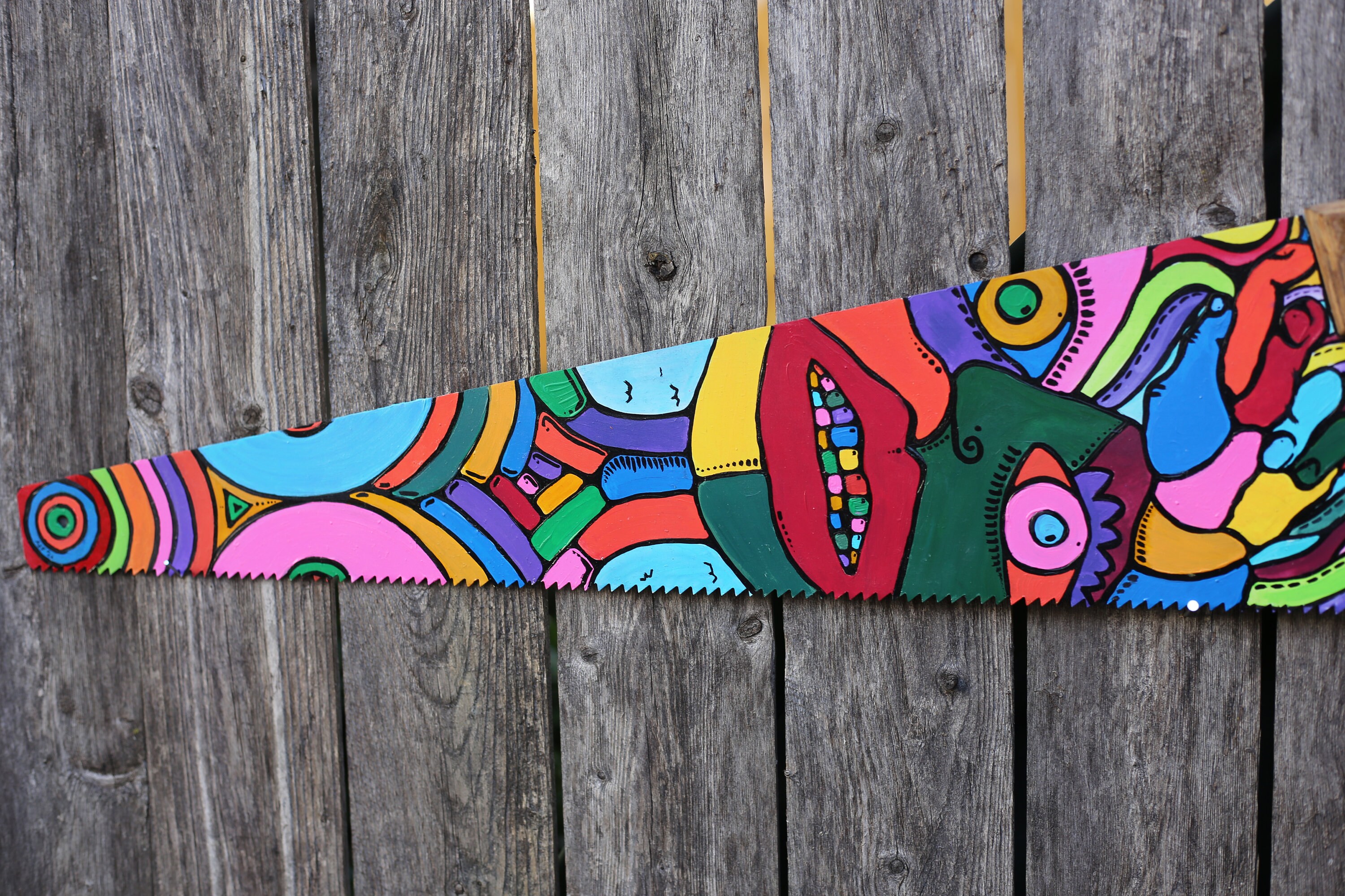 Abstract Painting on Upcycled Hand Saw Blade - Etsy