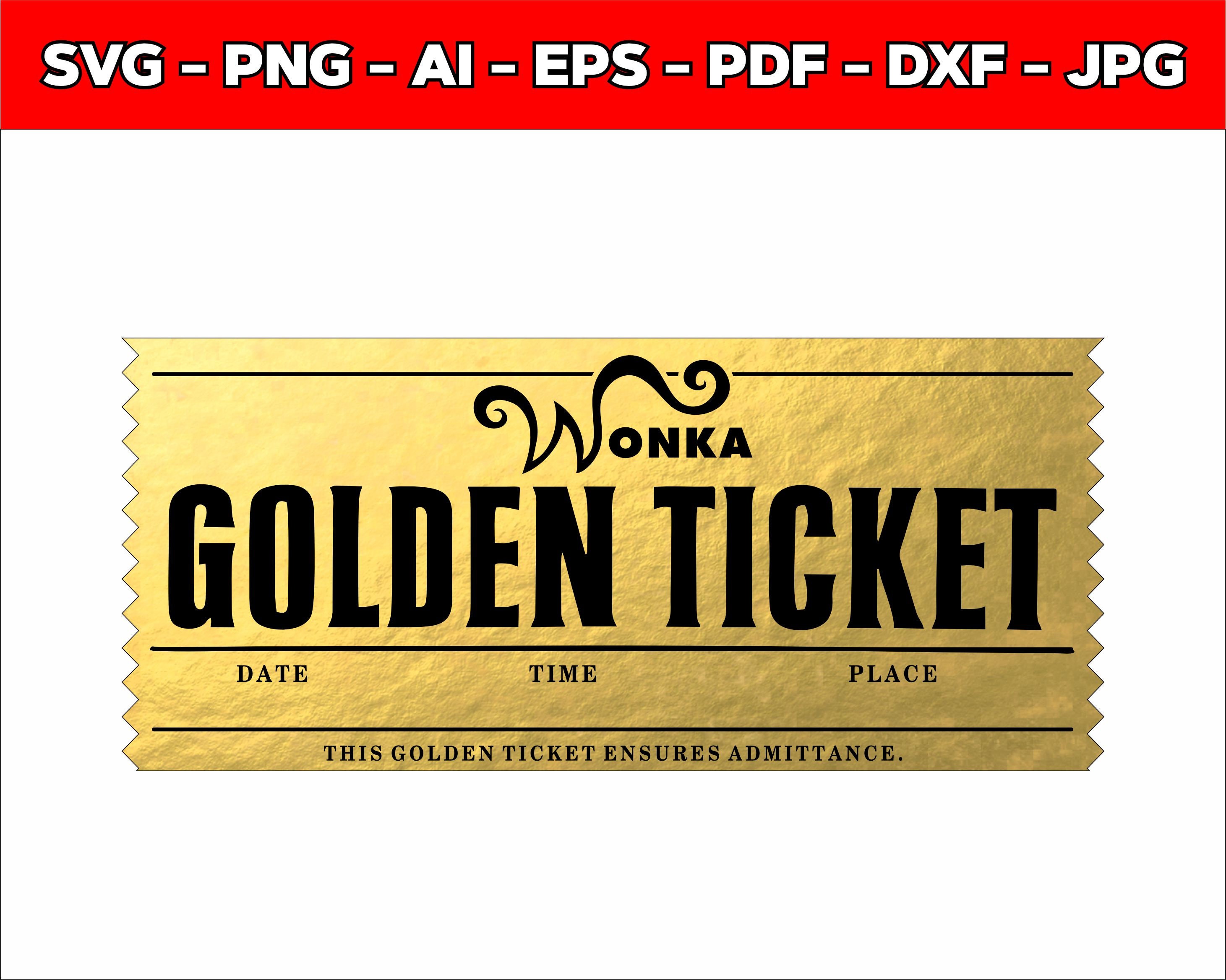 Wonka Bar Svg Ticket Golden Ticket Editable Template DIY - Etsy Denmark