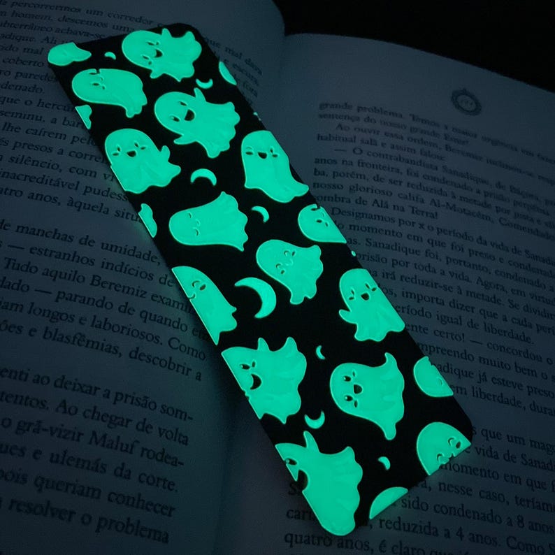 Cute Ghost Pattern 3D Printed Bookmark Glow in the Dark - Etsy