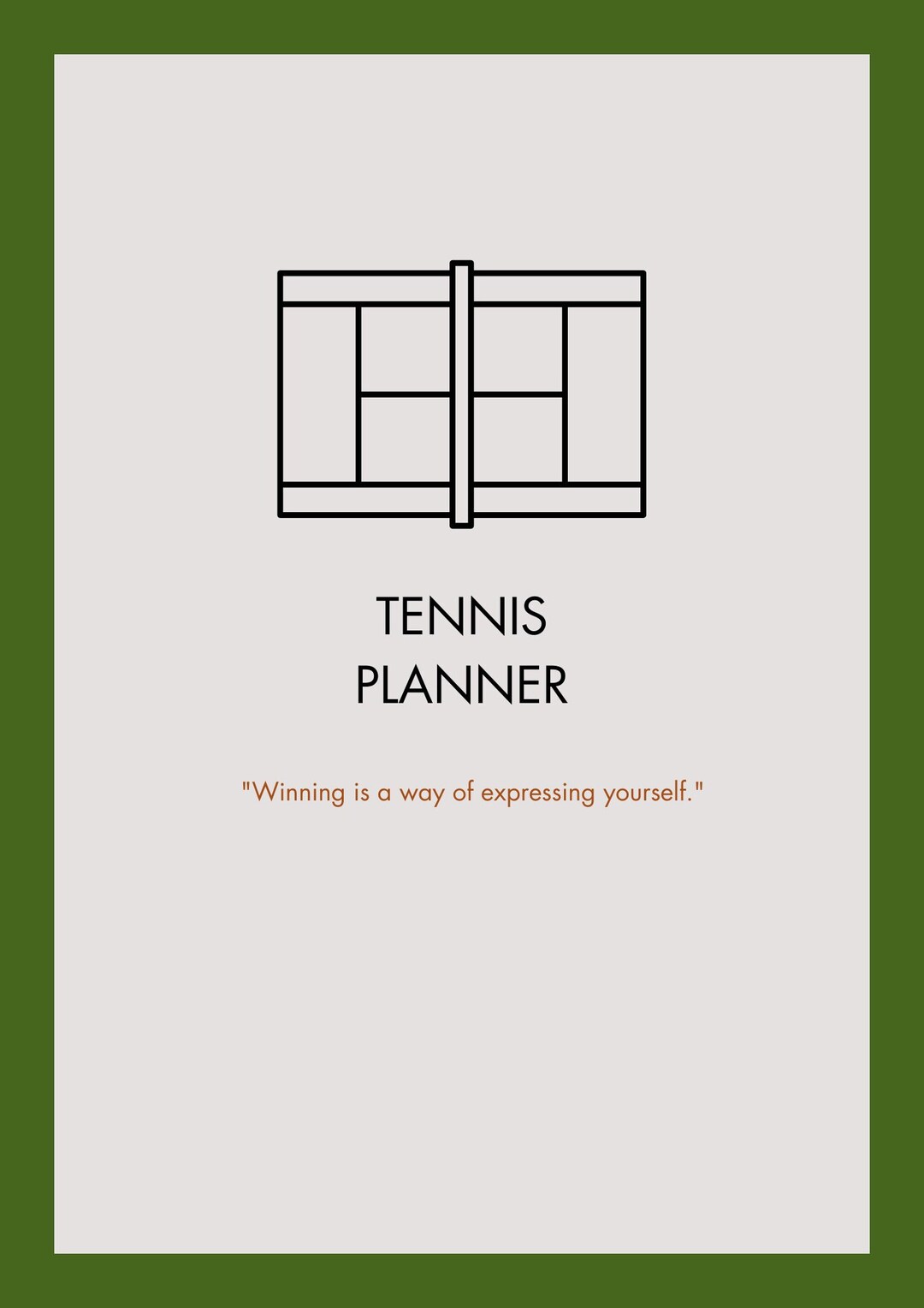 Tennis Planner Habit Tracker Weekly Planner Tennis Fitness Sheet Tennis ...