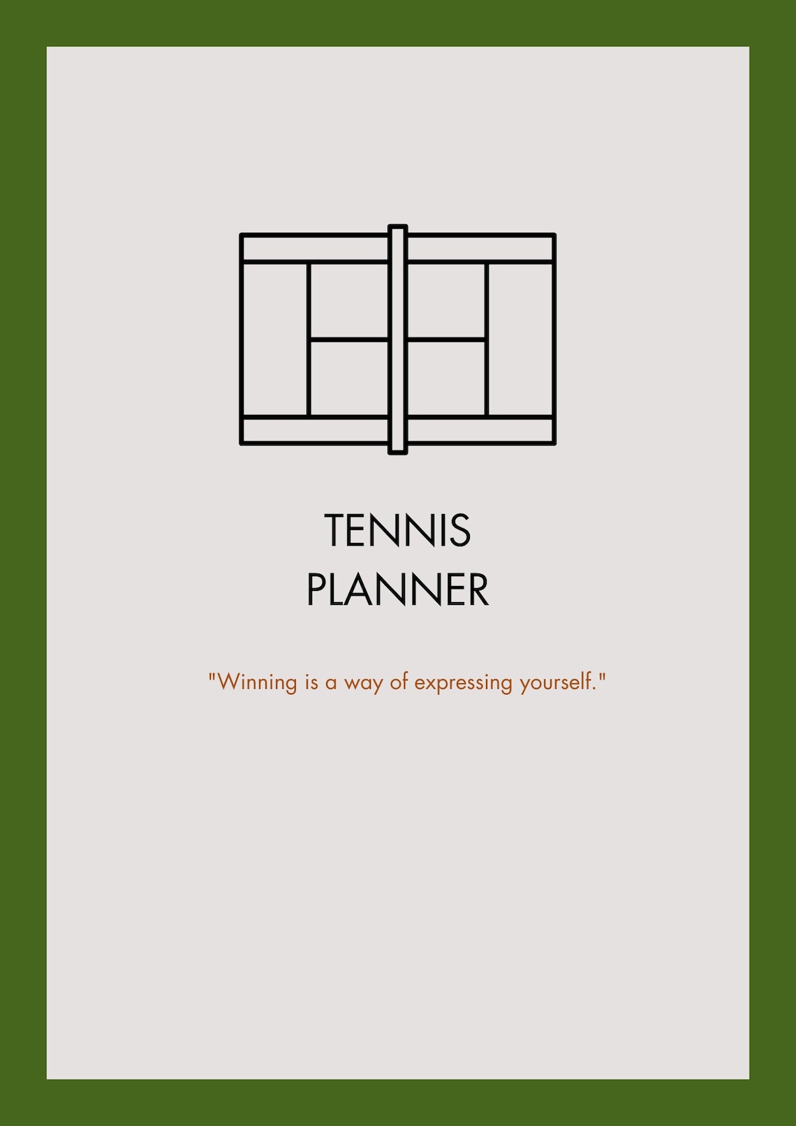 Tennis Planner Habit Tracker Weekly Planner Tennis Fitness Sheet Tennis ...