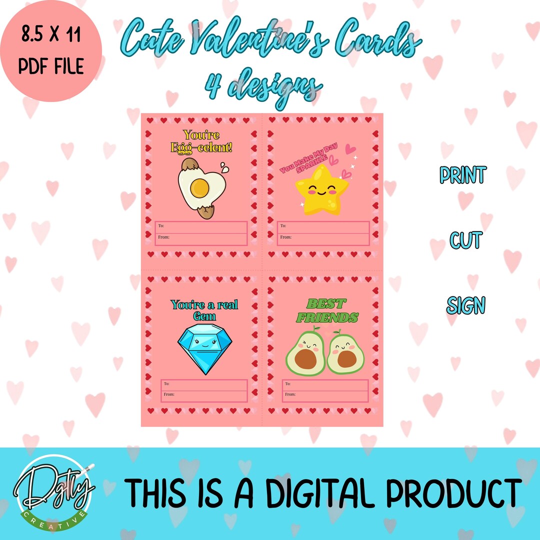 Cute Printable Valentine Cards for Elementary School Kids , Fun ...