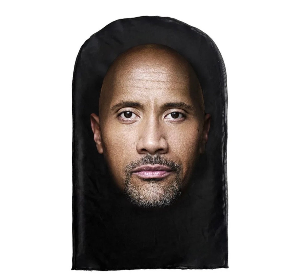 Dwayne Johnson the Rock Full Face 2nd Skin Black Mask Mesh Breathable ...