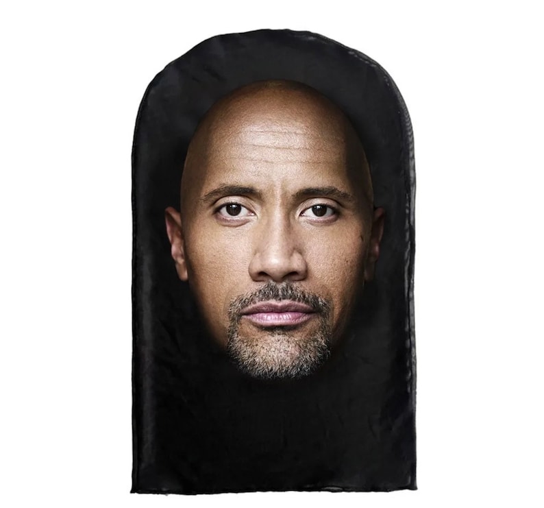 Dwayne Johnson the Rock Full Face 2nd Skin Black Mask Mesh Breathable ...