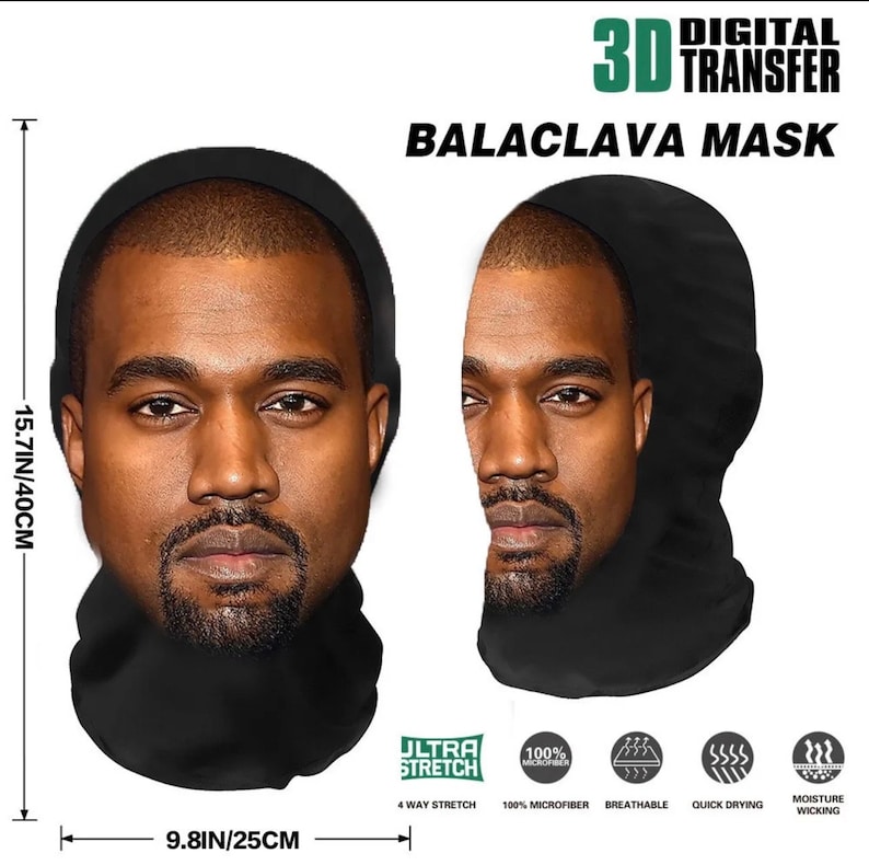 Kanye West Inspired Black Mesh Mask - Breathable Full Face Cover - Etsy