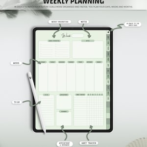 Undated Goodnotes Planner, Monthly Digital Planner, Goodnotes Template ...