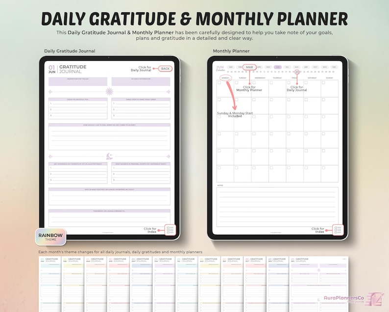 Digital Daily Journal: Goodnotes Planner With Gratitude Prompts ...