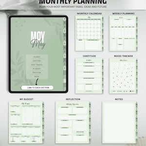Undated Goodnotes Planner, Monthly Digital Planner, Goodnotes Template ...