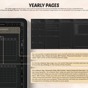 Dark Mode Digital Financial Budget Planner, Undated Digital Planner ...